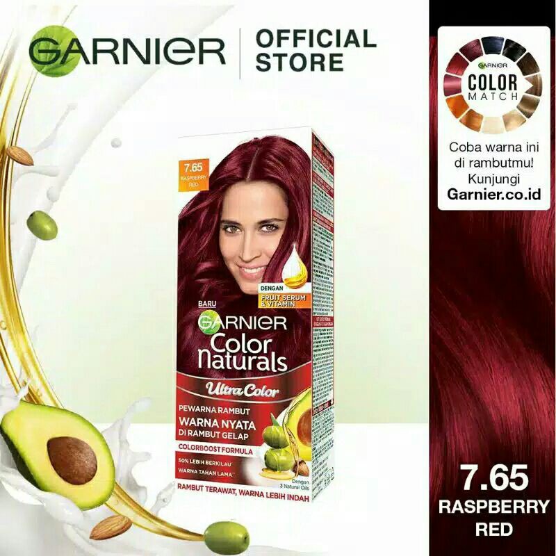 Jual Garnier Color Naturals Hair Color - 7.65 Raspberry Red (Cat ...