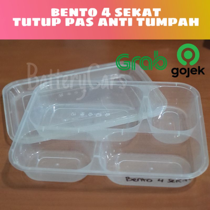 Jual Thinwall Bento Sekat 4 / Kotak Makan Plastik Sekat 4 / Lunch Box ...