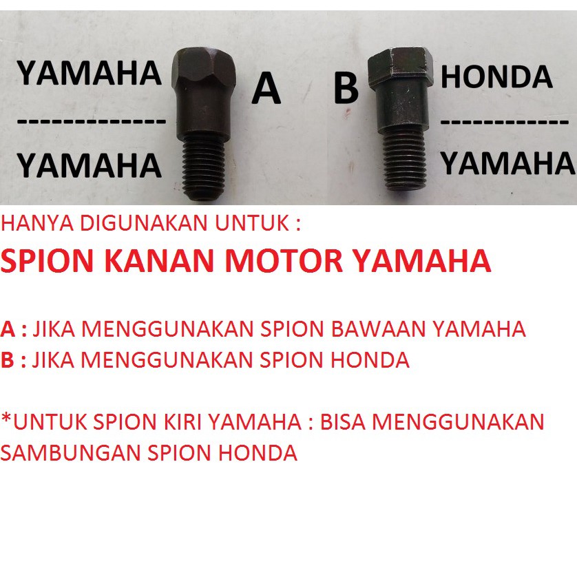Jual Sambungan Spion Peninggi Spion Motor Yamaha Baut Drat 14 Ulir Kiri ...