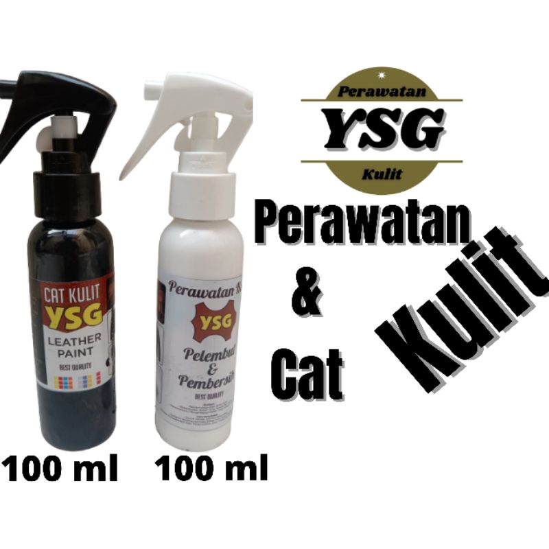 Jual paket murah 2 botol cat kulit hitam 100 ml+perawatan kulit 100 ml ...