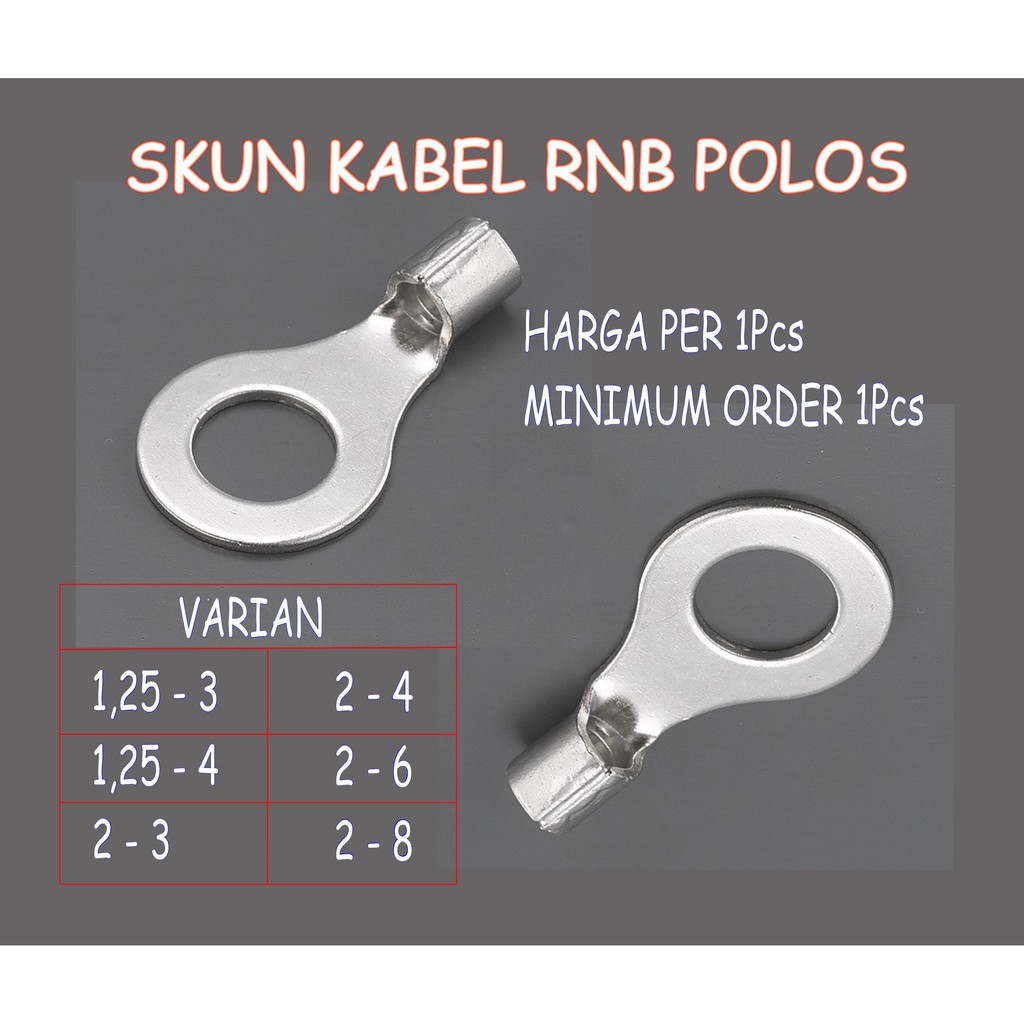 Jual RNB Skun Kabel Ring Polos Lubang Baut 3mm 4mm 6mm 8mm | Shopee ...