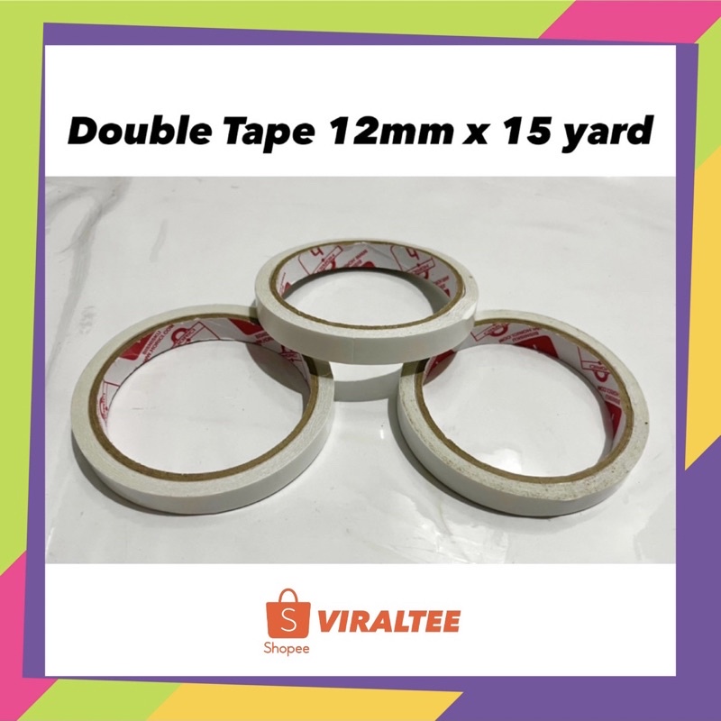 Jual Double Tape / Dobel Tip [ 12mm x panjang 15 yard ] Dabel Bening ...