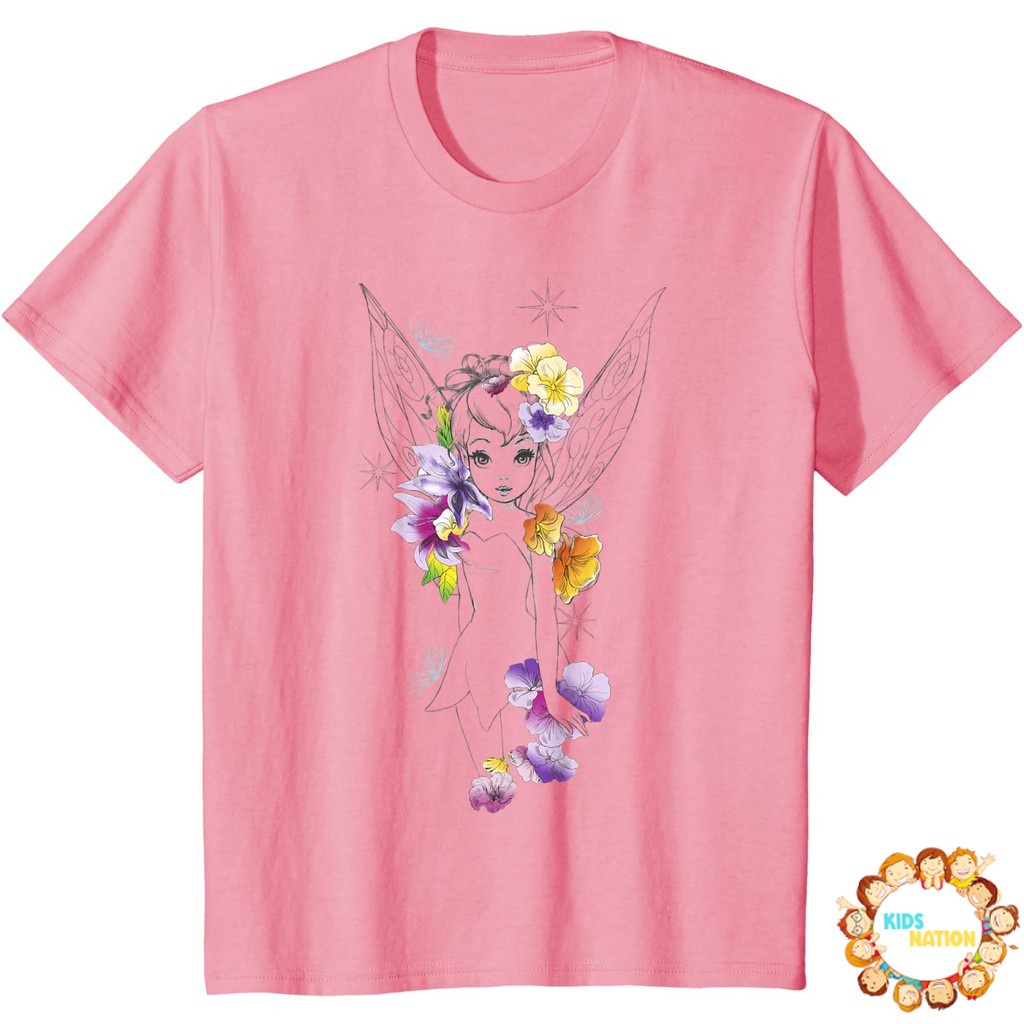 Jual Baju anak Disney Peter Pan Tinker Bell Outline Floral Sketch ...