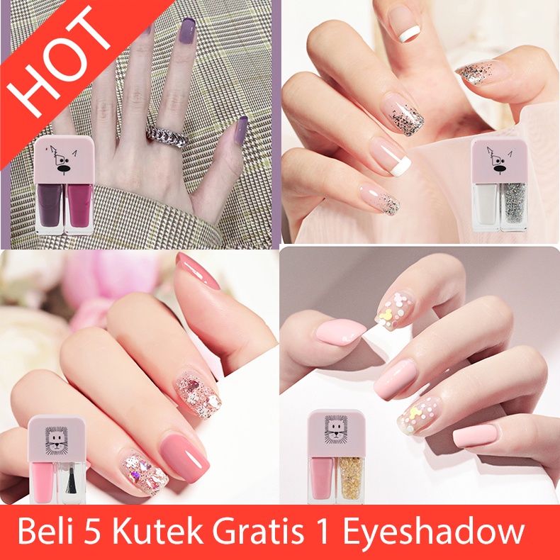 Jual 2IN1 KUTEK HALAL KUTEKS 2 TONE KUTEK KOREA 2 Warna Cat Kuku ...