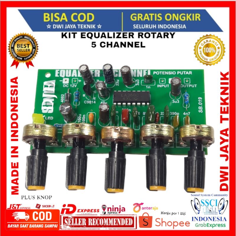 Jual KIT EQUALIZER 5 CHANEL POTENSIO PUTAR EKUALISER 5 CHANNEL | Shopee Indonesia
