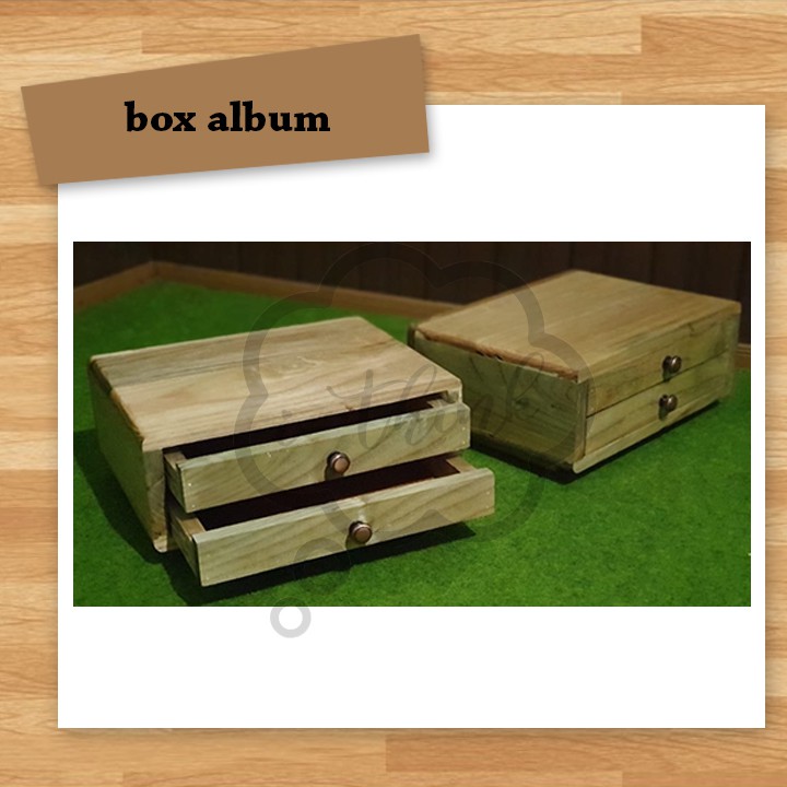 Jual Box album kayu nakas foto laci wood wooden album photo box wedding ...