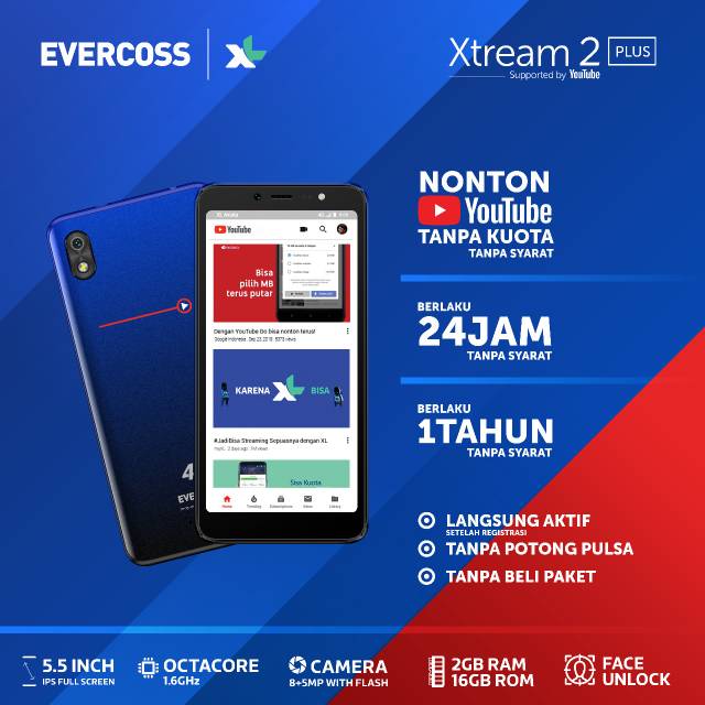 Jual EVERCOSS M55C 2/16GB 100% ORIGINAL GARANSI RESMI 1 TAHUN | Shopee ...