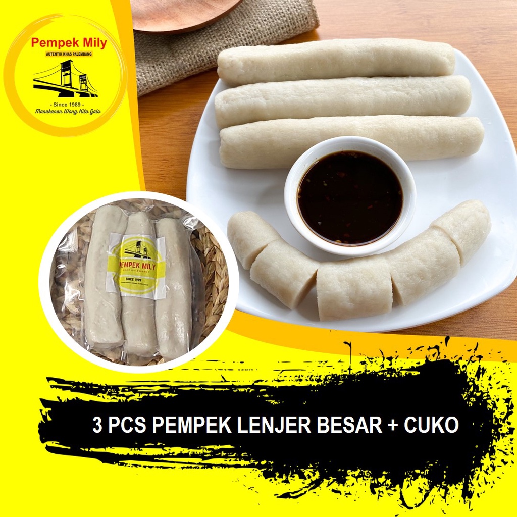 Jual Pempek Palembang Pempek Lenjer Besar isi 3pcs + Cuko 180ml ...