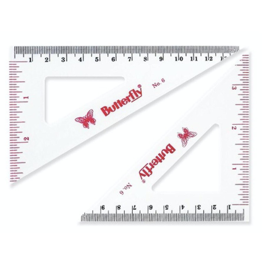 Jual PENGGARIS SEGITIGA BUTTERFLY SET NO.6 ISI 2 RULER SIKU TRIANGULAR ...