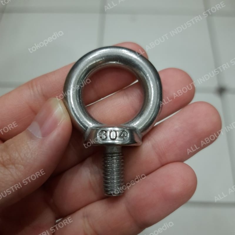 Jual EYE BOLT M8 STAINLESS STEEL EYE BOLT 8MM SS304 | Shopee Indonesia