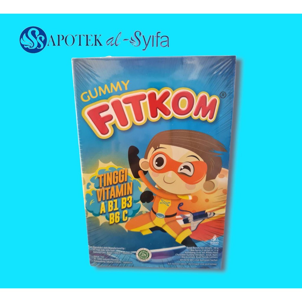 Jual Fitkom Gummy 1 box ( 1 box isi 4 sachet @12gr) | Shopee Indonesia