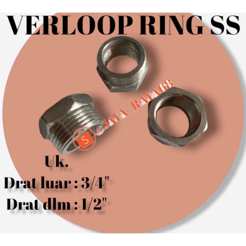Jual verloop ring ss 1/2×3/4 penyambung pipa | Shopee Indonesia