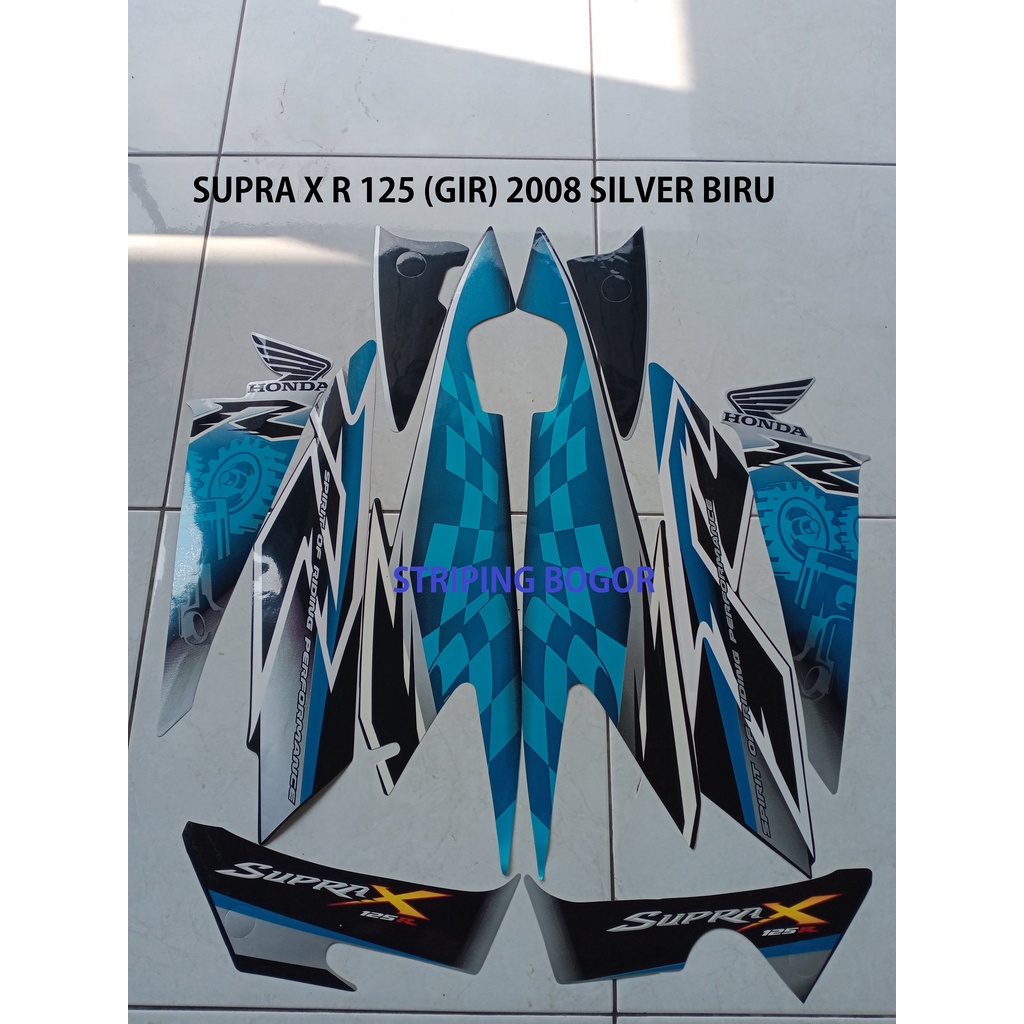 Jual Stiker Striping Motor Honda Supra X R 125 2008 Silver Biru ...