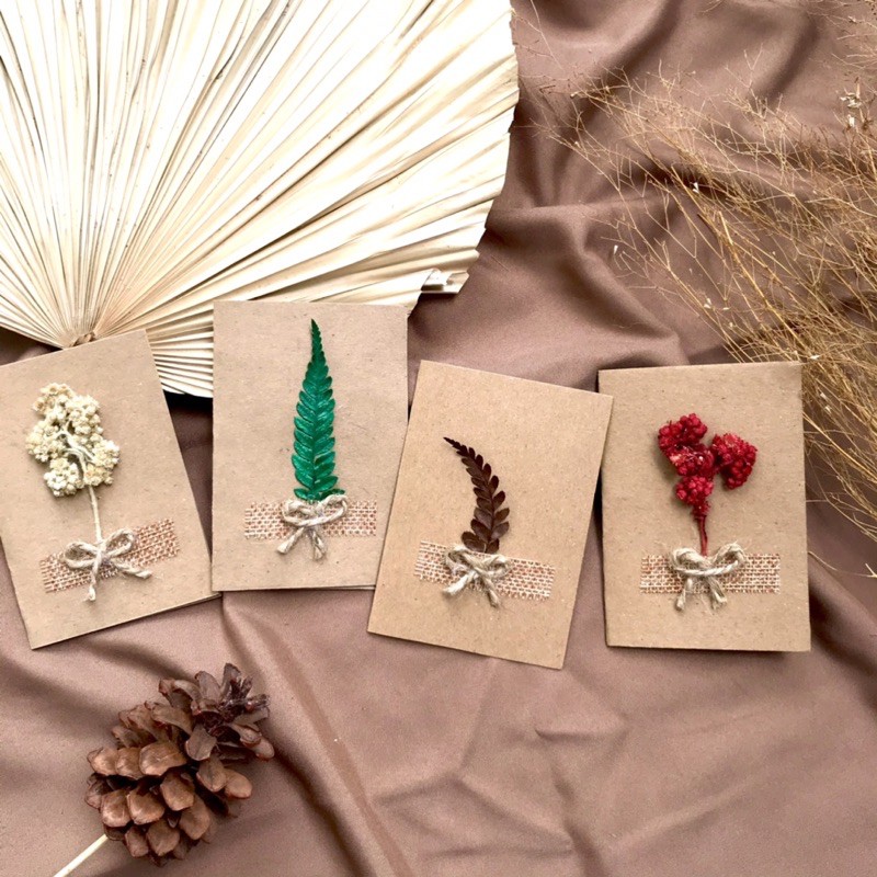 Jual [Ready Stock] Kartu Ucapan Bunga Kering | Greeting Card | Thanks ...