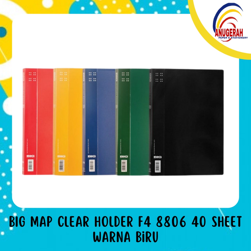 Jual BIG MAP CLEAR HOLDER F4 8806 40 SHEET WARNA BIRU (PCS) | Shopee ...
