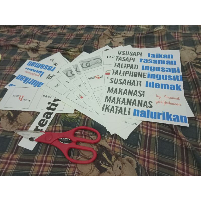 Jual sticker custom suka-suka (logo produk,nama, design creative dll ...