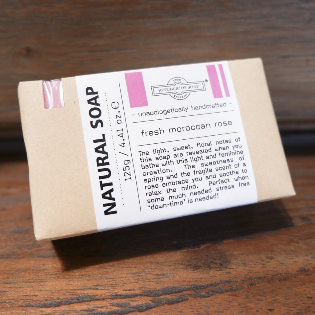 Jual Natural Soap Bar - Fresh Moroccan Rose 125gr - Republic Of Soap ...