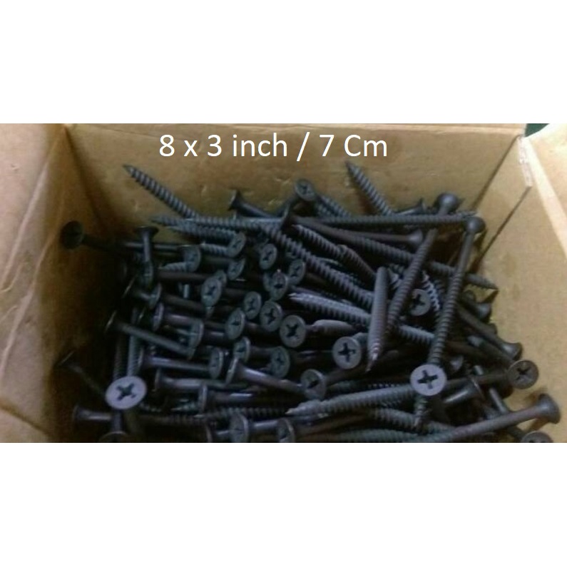 Jual Isi 50 skrup gypsum 8x3 inch / 7 cm Moon Lion Drywall Screw ...