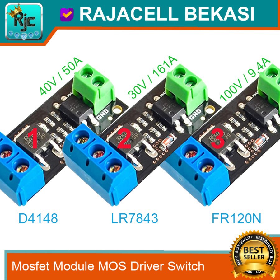 Jual Module Mosfet MOS Tube DC Switch Relay Driver Support PWM 30-100V ...