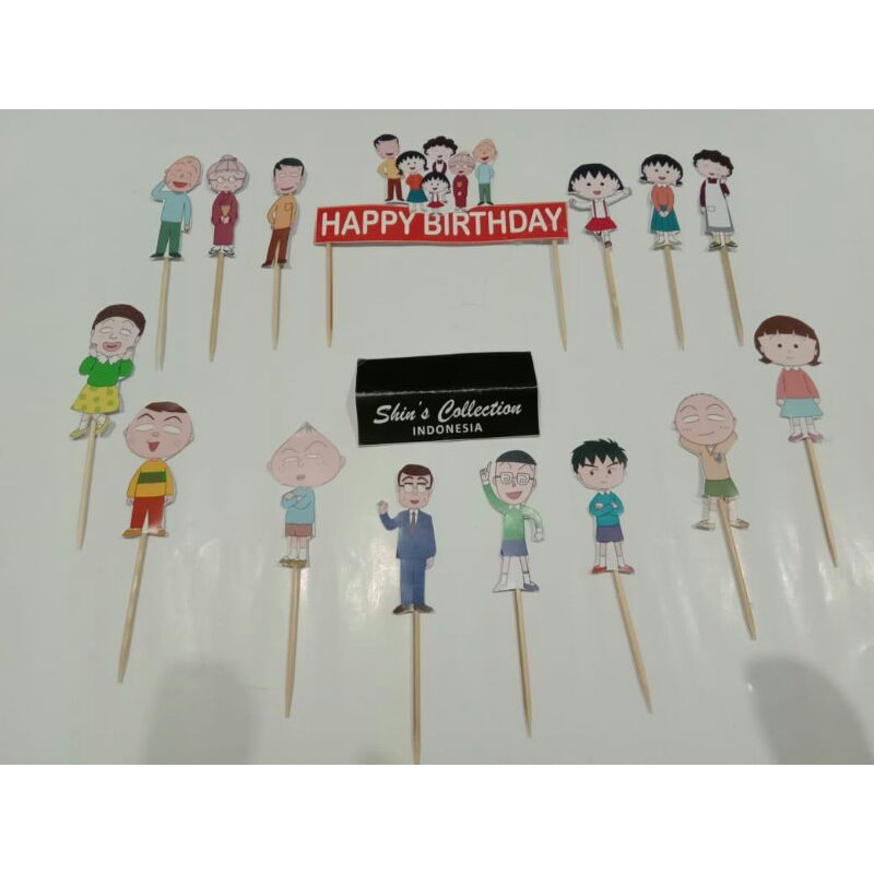 Jual Cake topper Chibi Maruko Chan 1 set isi 15 pcs | Shopee Indonesia