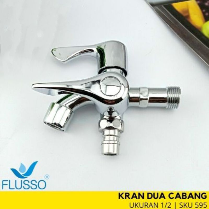 Jual KRAN AIR 1/2" DOUBLE TYPE 595 FLUSSO BEST QUALITY PRODUCT | Shopee ...