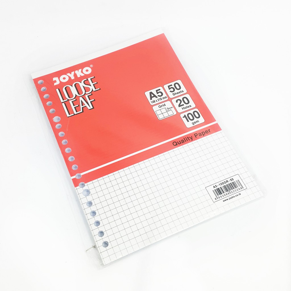 Jual Loose Leaf Isi Kertas File Binder Joyko A5-100GR 50 Lembar Grid | Shopee Indonesia