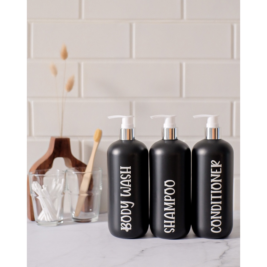 Jual BOTOL SABUN SHAMPOO CUCI TANGAN CUCI PIRING 500ML HITAM REFILL ...