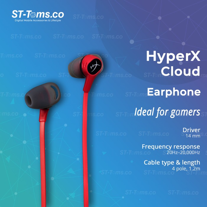 Jual Hyperx Cloud Earbuds Wired Gaming Earphone Headset Red Hx Hsceb Rd