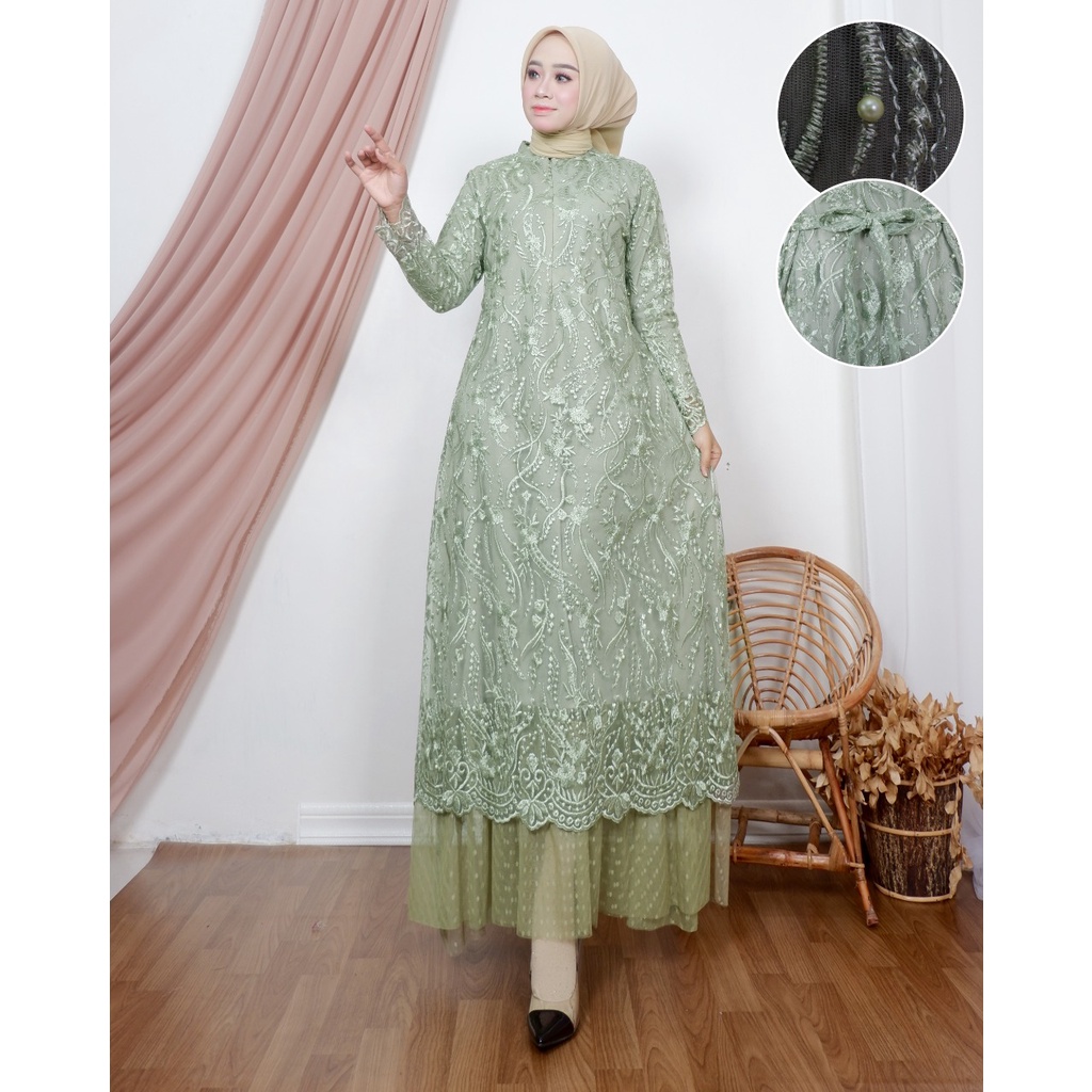 Jual Permata Olshop / Gamis Brukat Tutu Dott LK / Kebaya Gamis Brokat ...