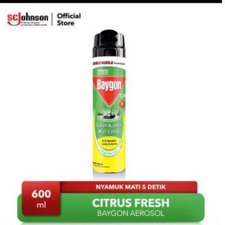 Jual Baygon Aerosol Citrus Fresh 600ml | Shopee Indonesia