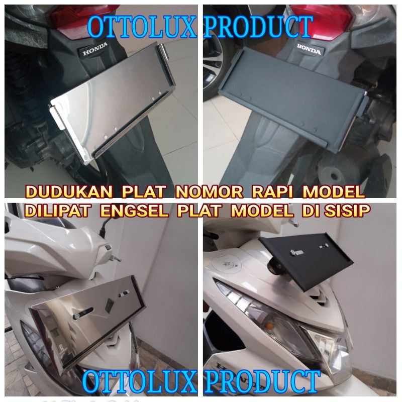 Jual assesoris motor Dudukan plat nomor motor model engsel bisa lipat ...