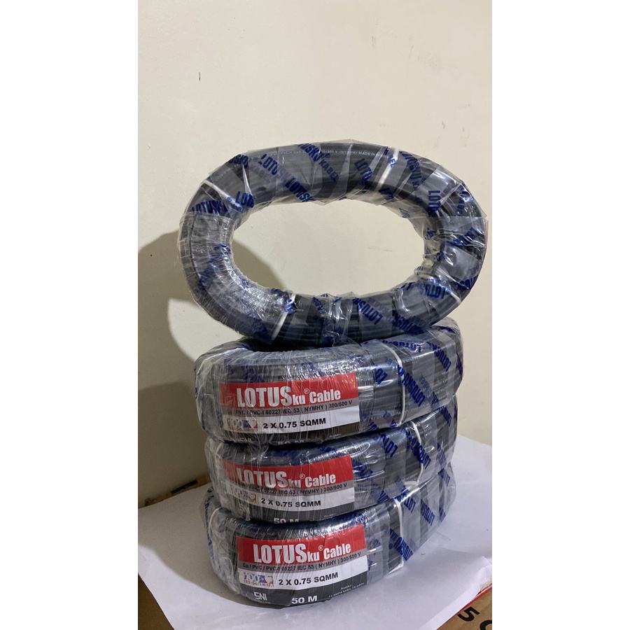 Jual KABEL Listrik serabut OVAL isi 2/kabel Hyo 2x0,75 Lotus/ kabel ...