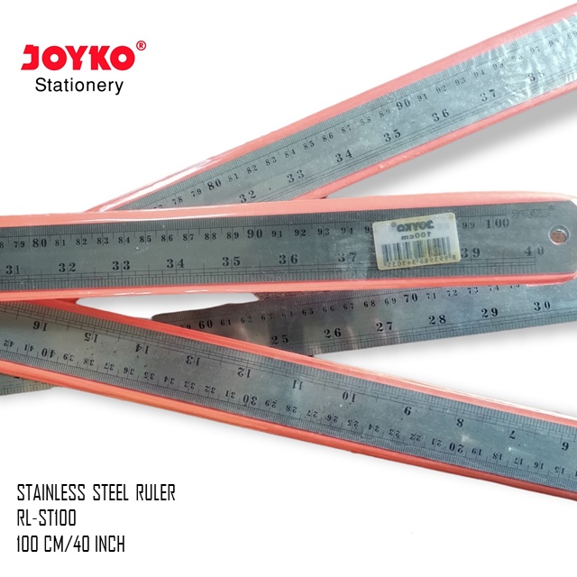 Jual Penggaris Besi (Stainless Steel Ruler) 100 cm/40 inch | Shopee ...