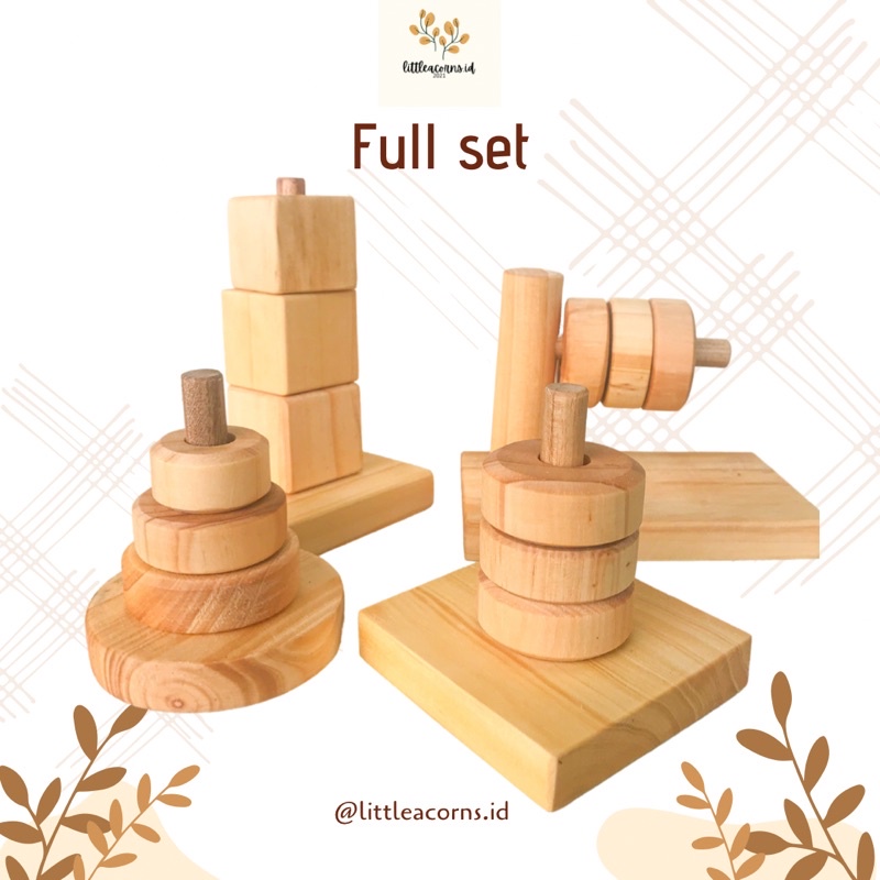 Jual Little Acorns - Montessori dowel - Montessori Discs on Horizontal ...