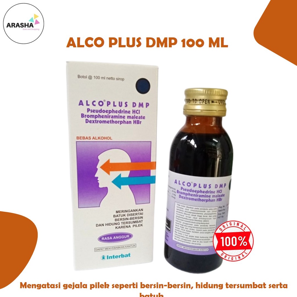Jual ALCO PLUS DMP SIRUP 100 ML Obat Gejala Pilek/Bersin Bersin/Hidung ...