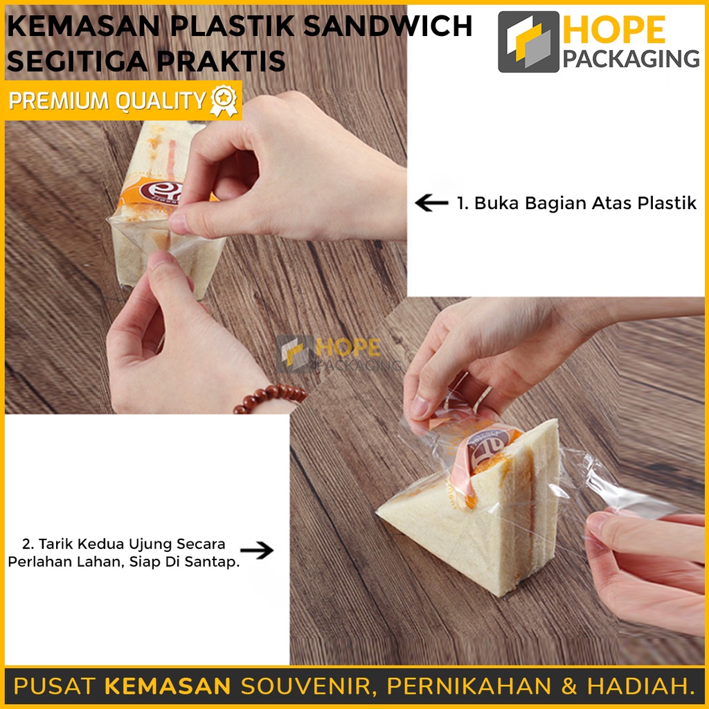 Jual [Harga / 20 pcs] Kemasan Plastik Sandwich Segitiga Praktis ...