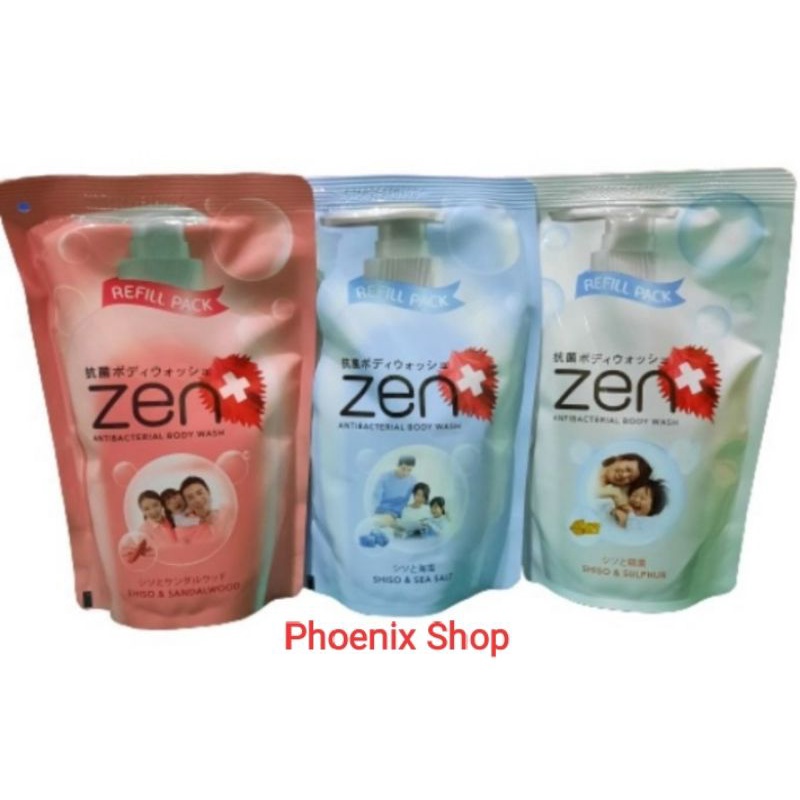 Jual Zen Antibacterial Body Wash Sabun Mandi Cair Refill 450ml / 400ml | Shopee Indonesia