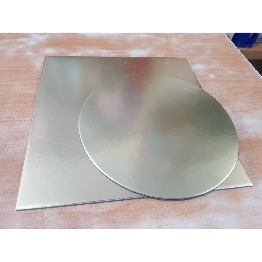 Jual Tatakan kue emas 25 cm bulat cake based 25cm round corrugated ...