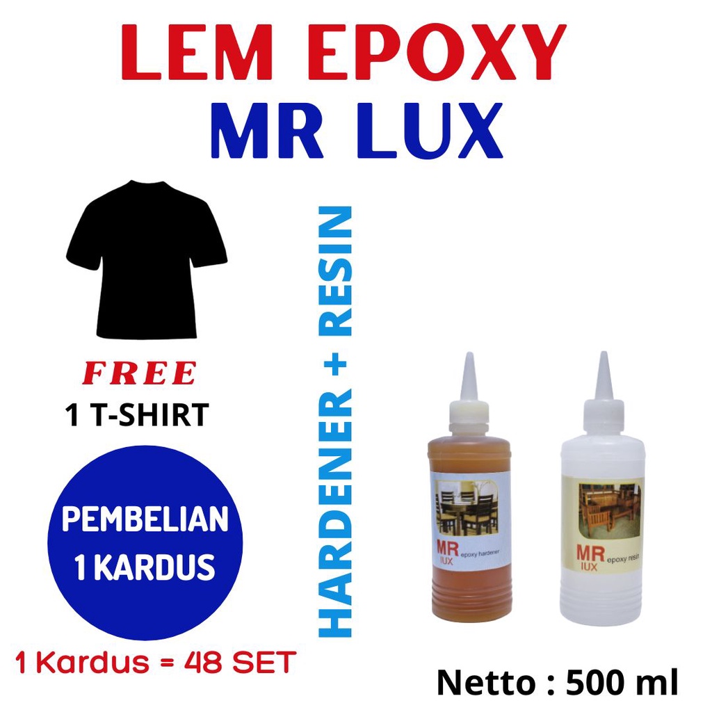 Jual 48 Set Lem EPOXY 2 Komponen MR LUX Kemasan 320 Gram botol FREE ...