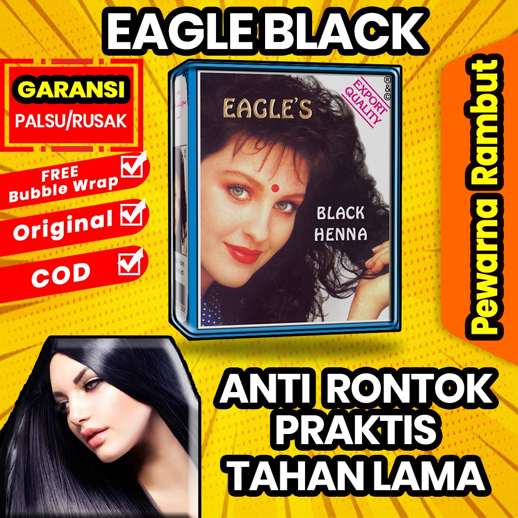 Jual Cat Rambut Eagle Black Hair Color Sachetan | Pewarna Rambut Warna ...