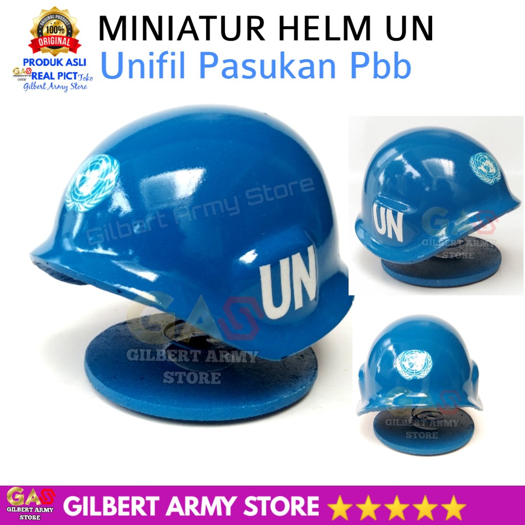 Jual Miniatur Helm UN unifil Libanon Tni Biru Terbaru GILBERT ARMY ...
