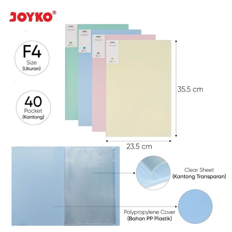 Jual Document Keeper Clear Holder Map File Dokumen Joyko DK-D40F4 40lbr ...