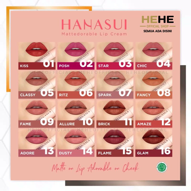 Jual HANASUI Mattedorable Lip Cream Hanasui BPOM Listick Hanasui ...