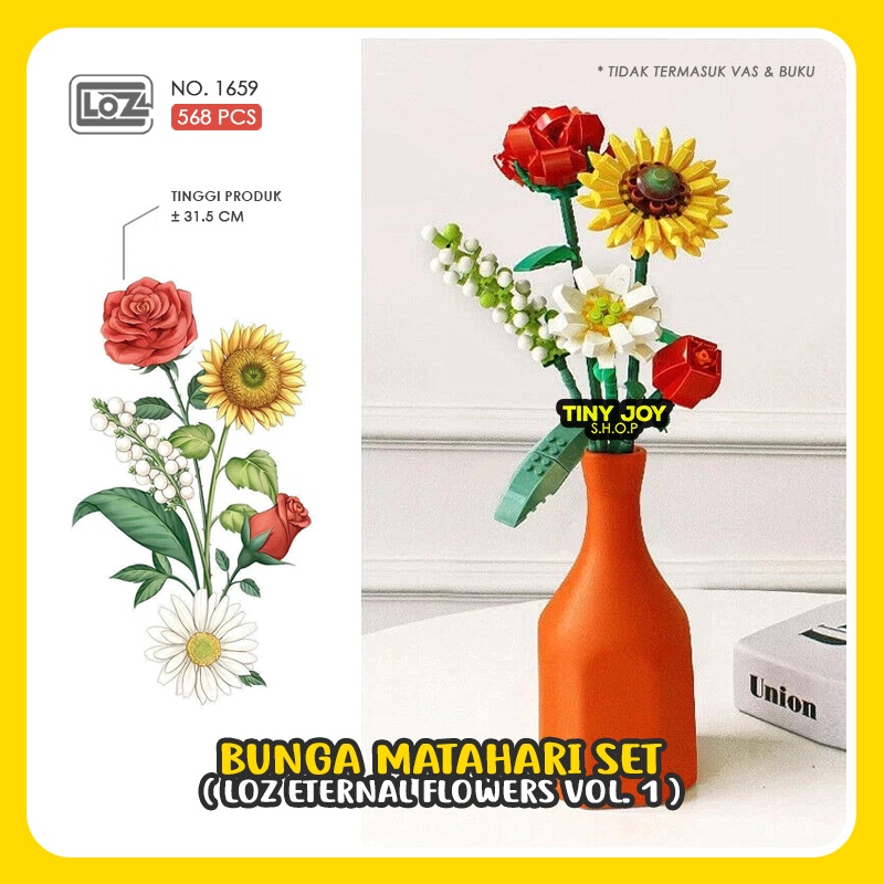 Jual LOZ Mainan Mini Building Block (BUNGA ETERNAL) Buket DIY Puzzle ...