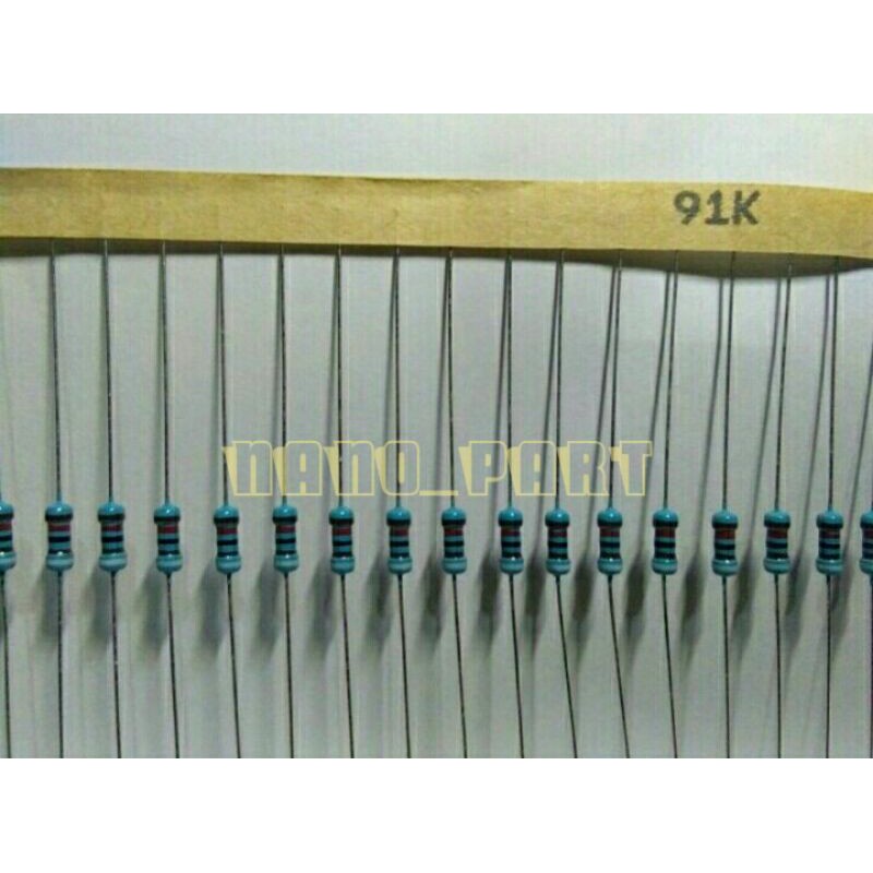 Jual 10pcs resistor 1/4 watt 47k 51k 56k 62k 68k 75k 82k 91k metal film ...
