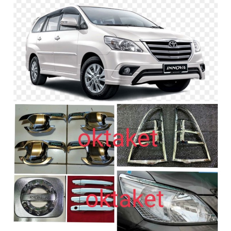Jual paket lengkap grand innova 2012-2015 platinum chrome garnish depan ...