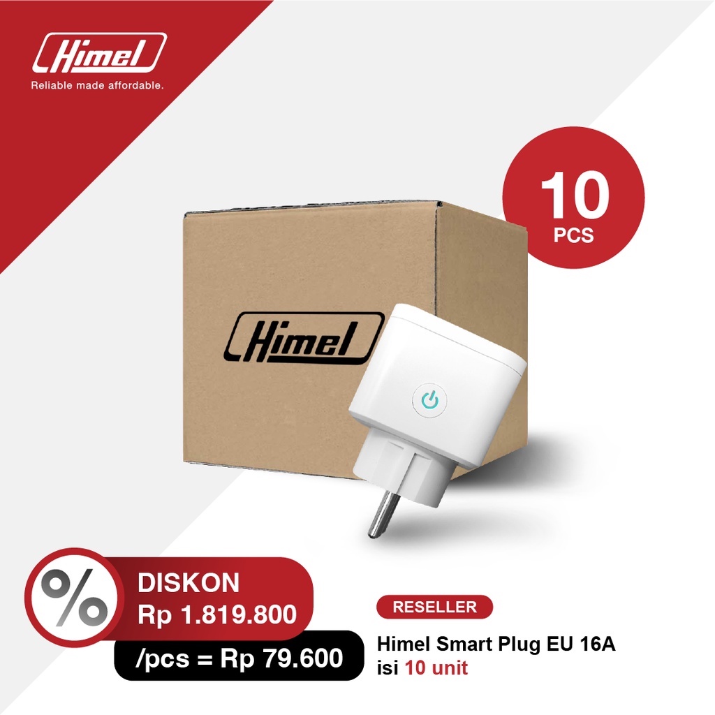 Jual RESELLER Himel Smart Plug Colokan Pintar 16A isi 10 unit | Shopee ...