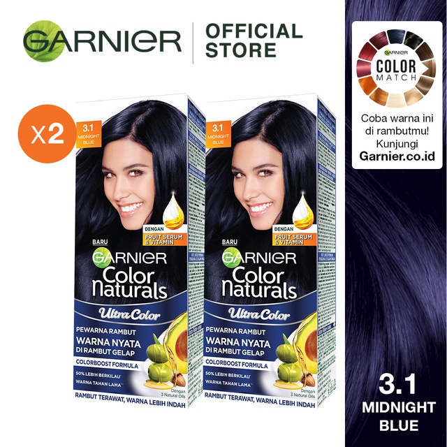 Jual Garnier Color Natural Ultra Color Midnight Blue - 2pcs | Shopee ...