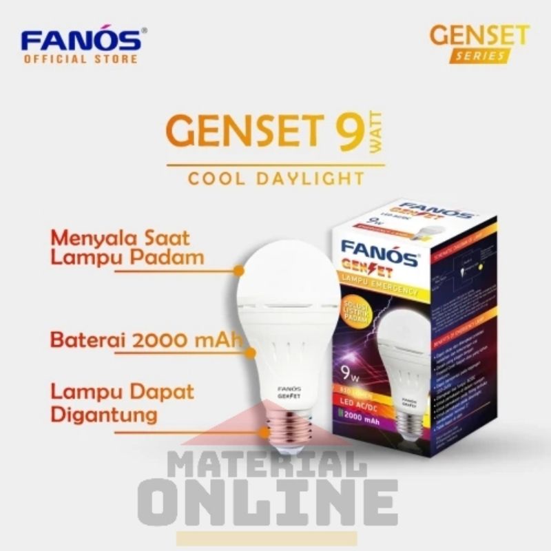 Jual Lampu Darurat Emergency Led Lamp Fanos Genset 9W 9 w Watt Putih ...