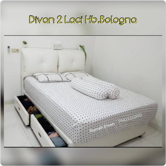 Jual DIPAN DIVAN TEMPAT TIDUR RANJANG HB BOLOGNA 2 LACI BESAR SANDARAN ...